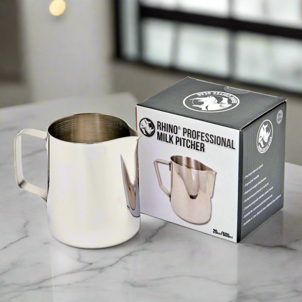 Get Perfect Milk Texturing with Rhinoware Pro 600ml Silver Milk Jugs ...